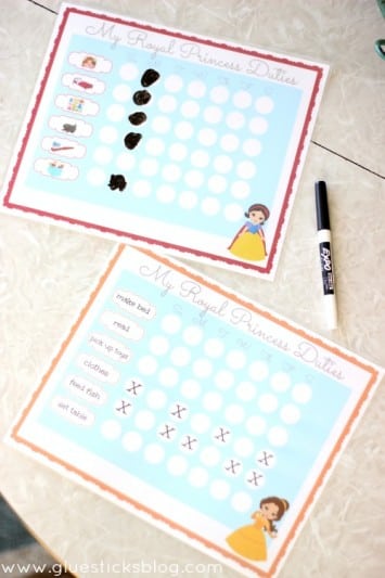 Printable Princess Chore Chart - Gluesticks Blog