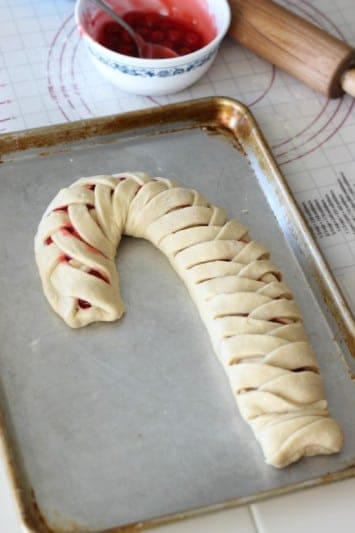 Candy Cane Braided Bread Recipe With Cherry Filling