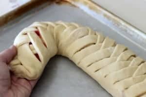 Candy Cane Braided Bread Recipe With Cherry Filling