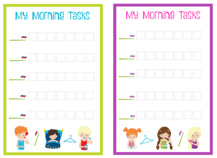 Dry Erase Morning Tasks Chart - Gluesticks Blog