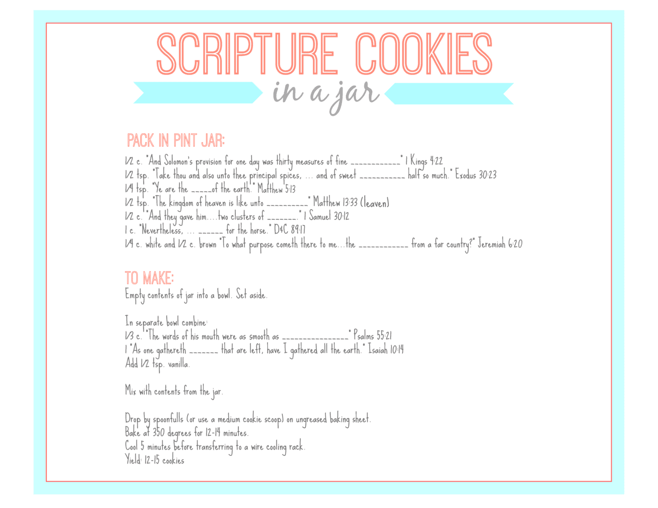 Scripture Cookies in a Jar: Youth Group or FHE Activity (Video)