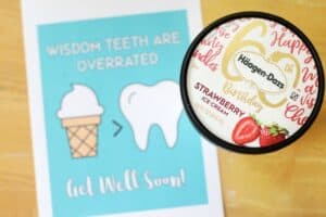 Wisdom Teeth Gift Basket & Printable Card - Gluesticks Blog