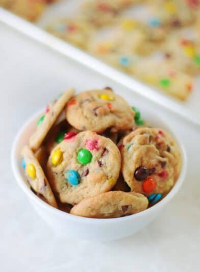 Mini M&M Cookies (They are Itty Bitty!) - Gluesticks Blog