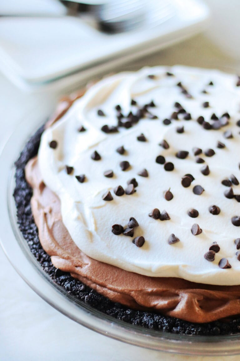 Easy French Silk Pie (No Bake Crust) - Gluesticks Blog